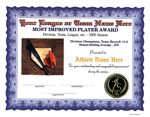 Certificates For Clubs Leagues Etc 